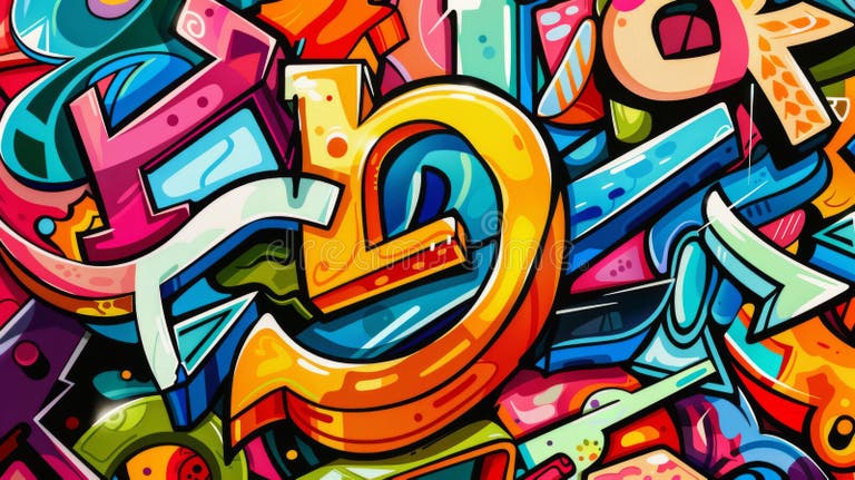 Abstract Wall Scribbles Texture. Graffiti Graffiti Texture with Tags ...