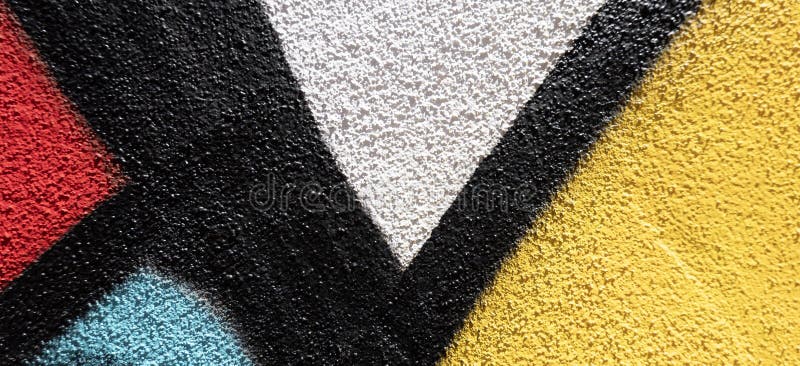 Abstract Wall Surface with Part of Graffiti. Geometric Lines, Light ...