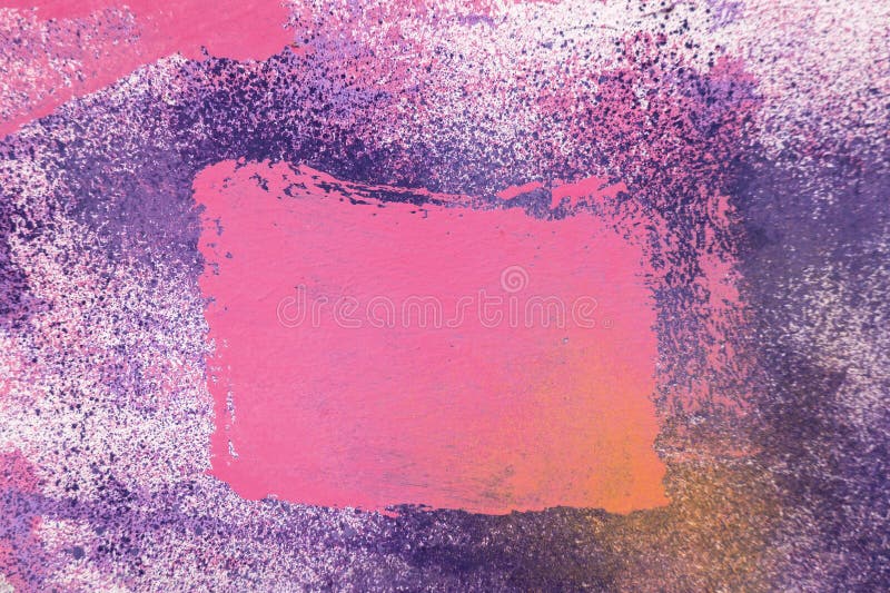 Abstract Wall Surface with Part of Graffiti. Messy Paint Strokes and ...