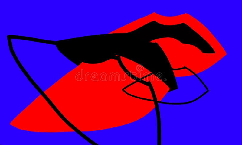 Abstract Backgrounds with Red Lips Stock Illustration - Illustration of ...