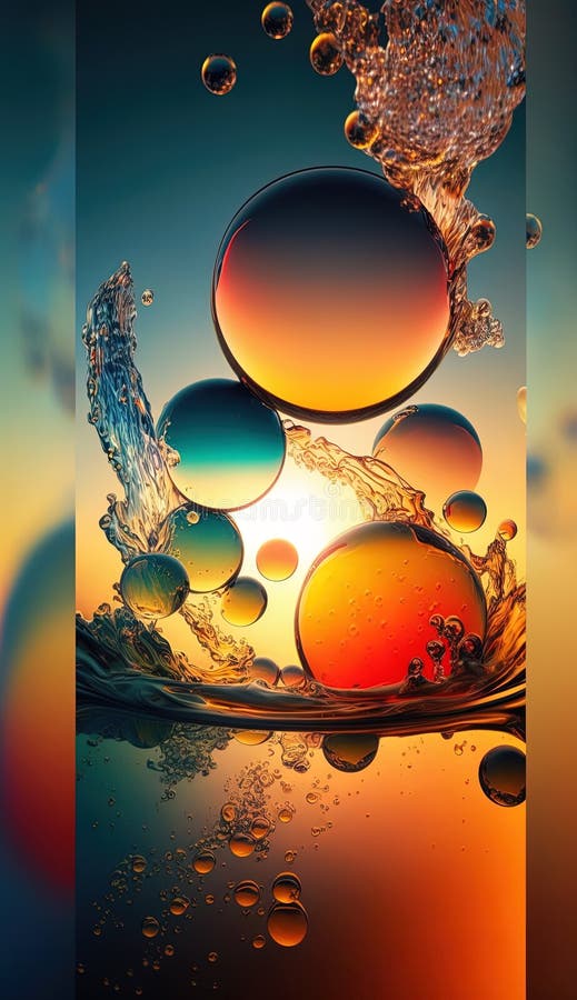 Abstract Wallpaper, Banner with Bubbles, Macro, Close-up on Multi ...