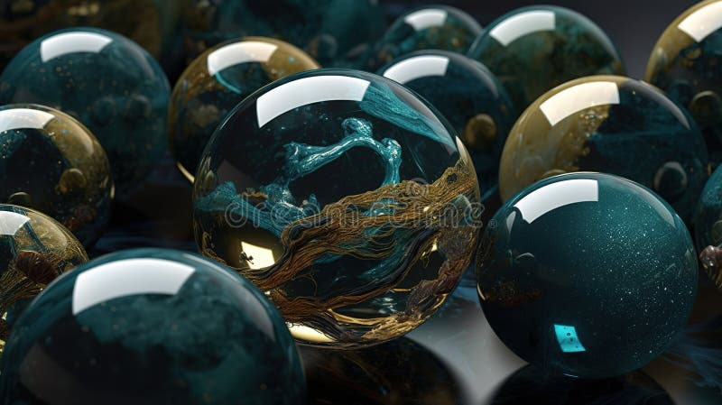 Abstract Wallpaper of a Close-up Shot of Marble Spheres in Different ...