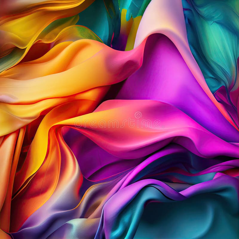 Abstract Wallpaper with Colorful Silk Fabrics. Stock Illustration ...