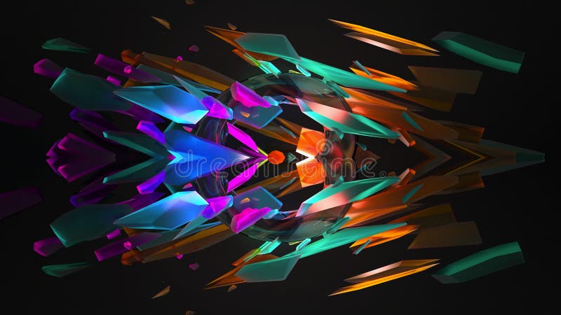 Abstract Wallpaper Depicting Broken Glass in Space Stock Illustration ...