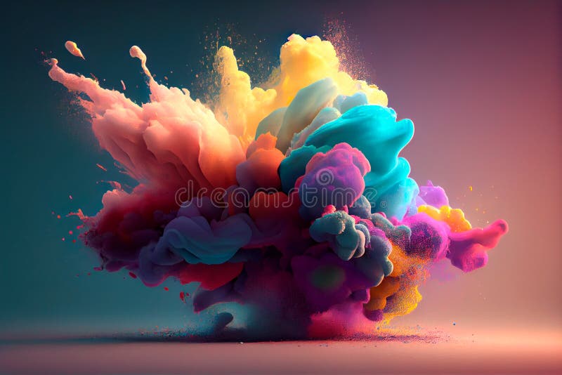Colorful powder explosion. stock illustration. Illustration of copy ...