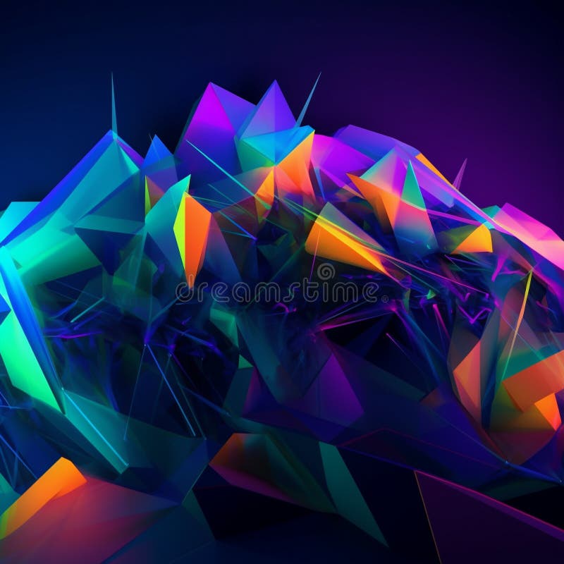 Jagged Neon Shapes Abstract Wallpaper Stock Illustration - Illustration ...