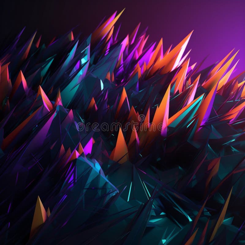 Jagged Neon Shapes Abstract Wallpaper Stock Illustration - Illustration ...