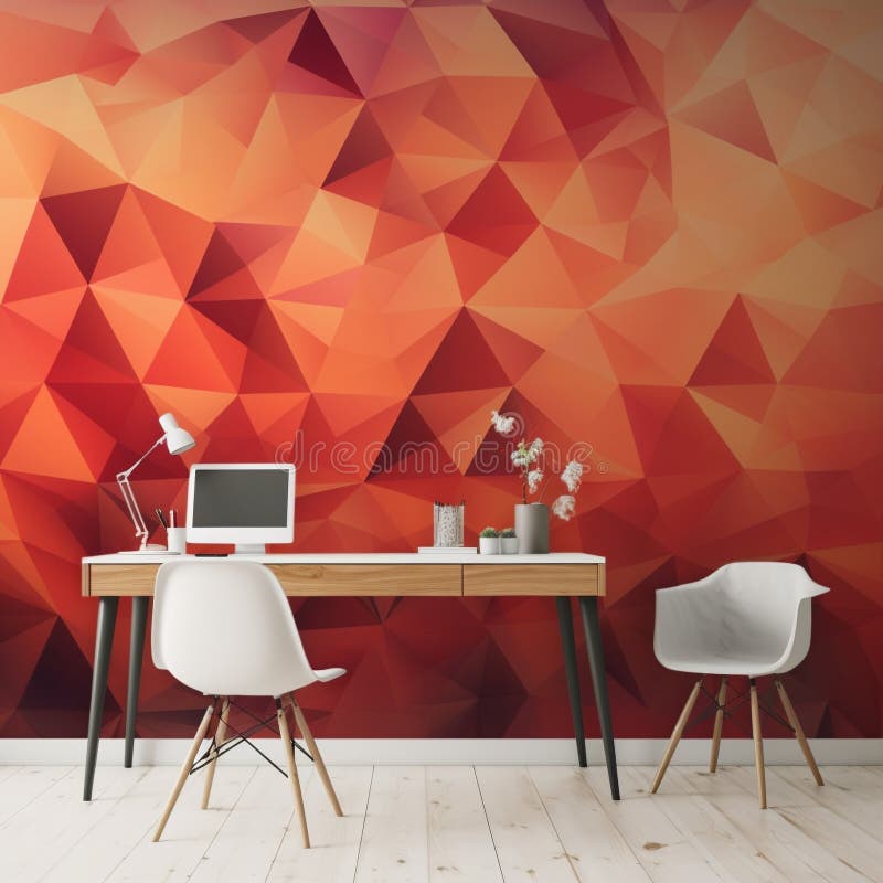 Overlapping Neon Triangles Abstract Wallpaper Stock Illustration ...