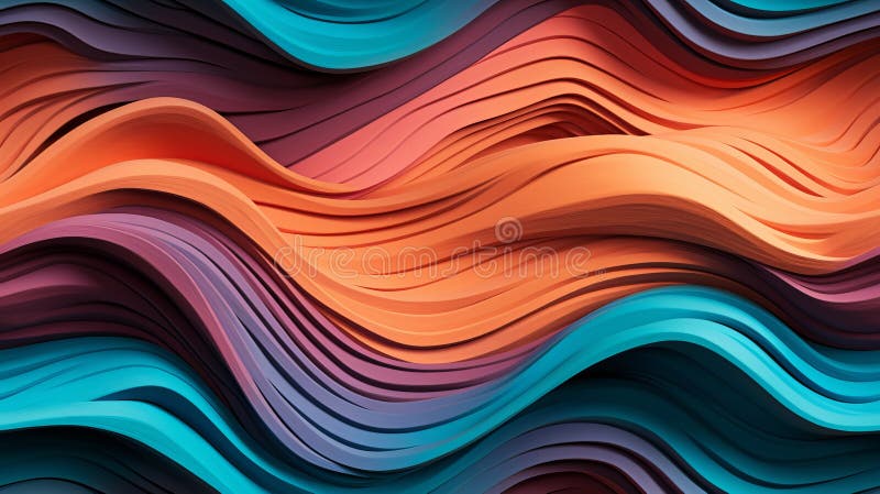 Abstract Wallpaper, Seamless, Soft Curvy Waves, Pattern, Retro Wave ...