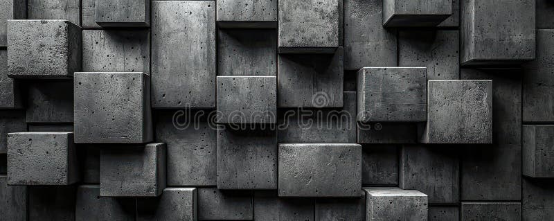 Abstract Wallpaper of Gray Concrete Blocks in Varying Sizes Creating a ...