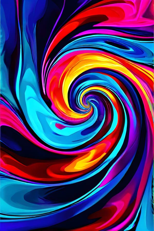 Dynamic Swirl Pattern with Vivid and Contrasting Psychedelic Colors ...