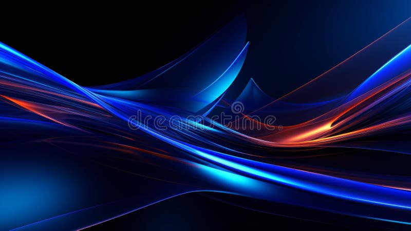 Abstract Wallpaper, Neon, Blue Marine, Tech Stock Illustration ...