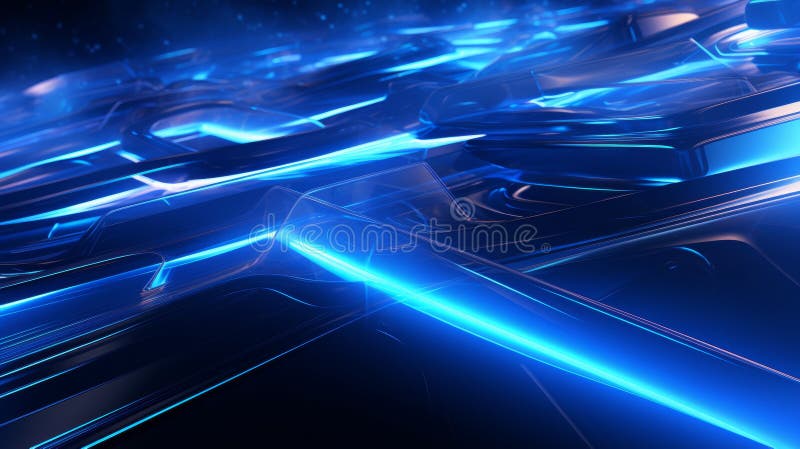 Abstract Wallpaper, Neon, Blue Marine, Tech Stock Illustration ...