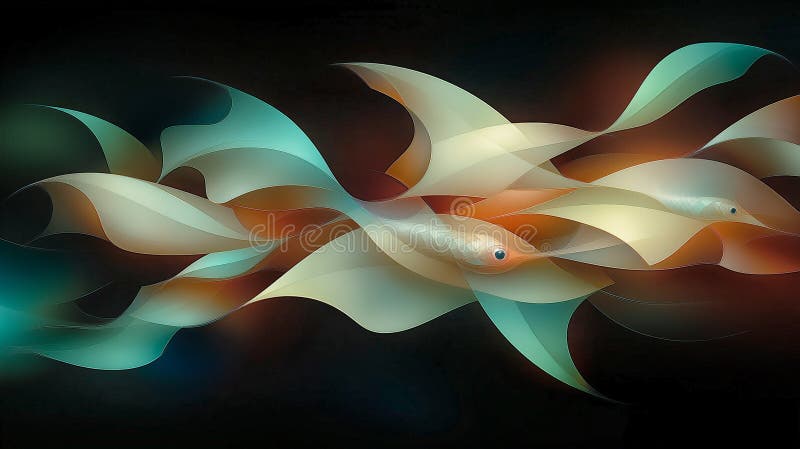 Abstract Wallpaper with School of Fish. Stock Illustration ...