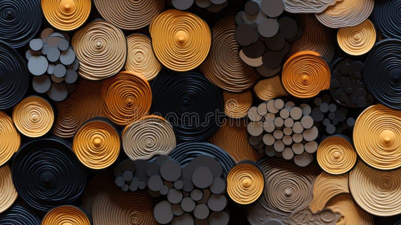 Abstract Wallpaper, Seamless, Pattern, Circles, Black and Wood Colors ...