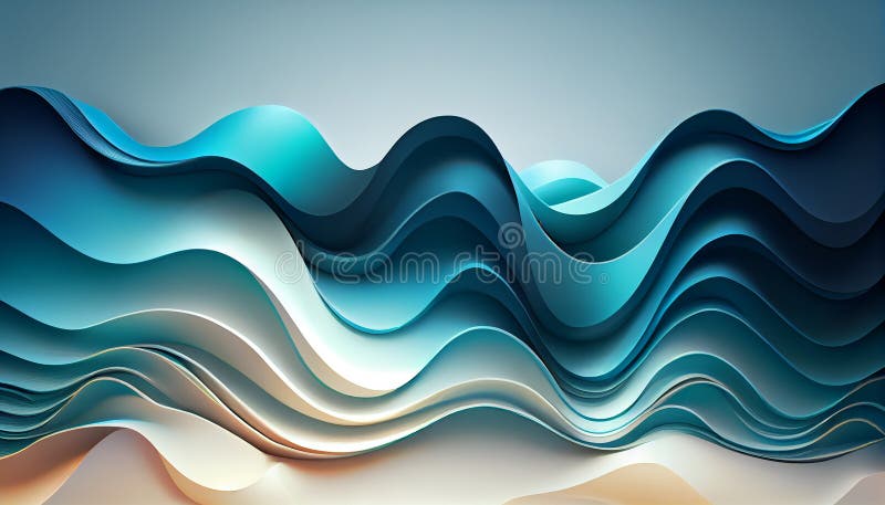 Abstract Wallpaper with Smooth Wave Pattern Generated by AI Stock ...
