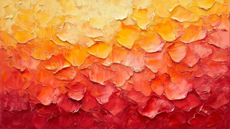 Abstract Warm Color Palette Impasto Painting Stock Illustration ...