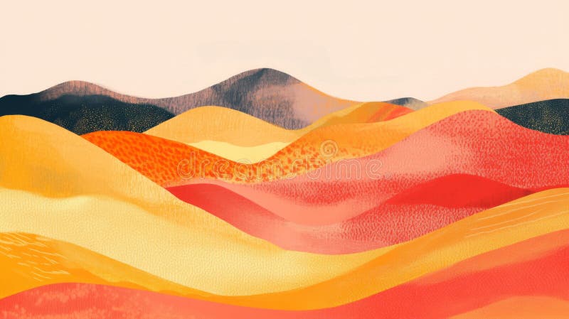 Abstract Warm Colored Hills Landscape with Golden Glitter Texture Stock ...