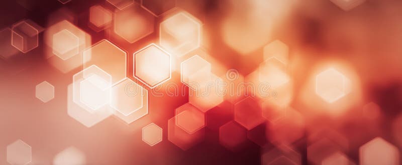 The Abstract Warm Hexagonal Light Bokeh Background Design for Creative Projects.AI Generated ...
