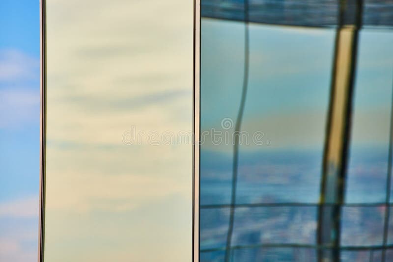 Abstract Warm Reflective Glass Walls with Straight Edges Smooth Stock ...