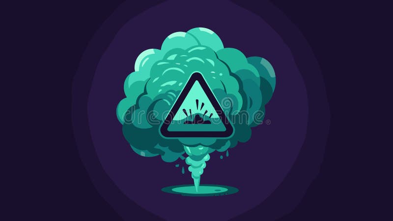 Abstract Warning Sign of Explosive Hazard with Green Smoke Illustration ...