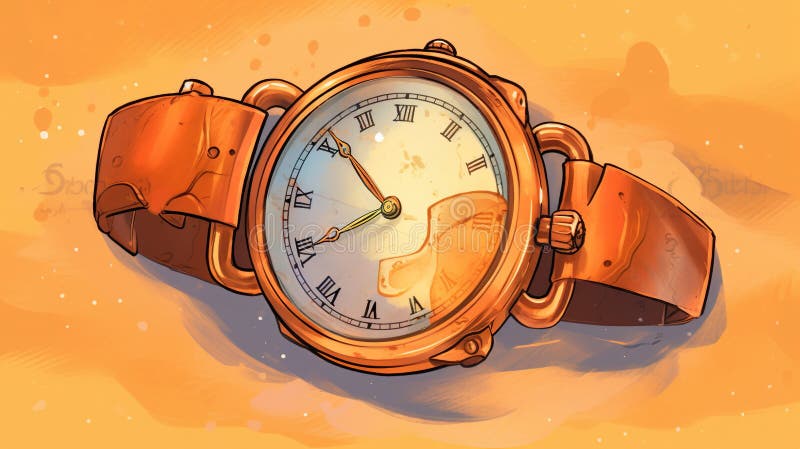 Abstract Watch Retro Drawing Illustration Background, AI Generation ...