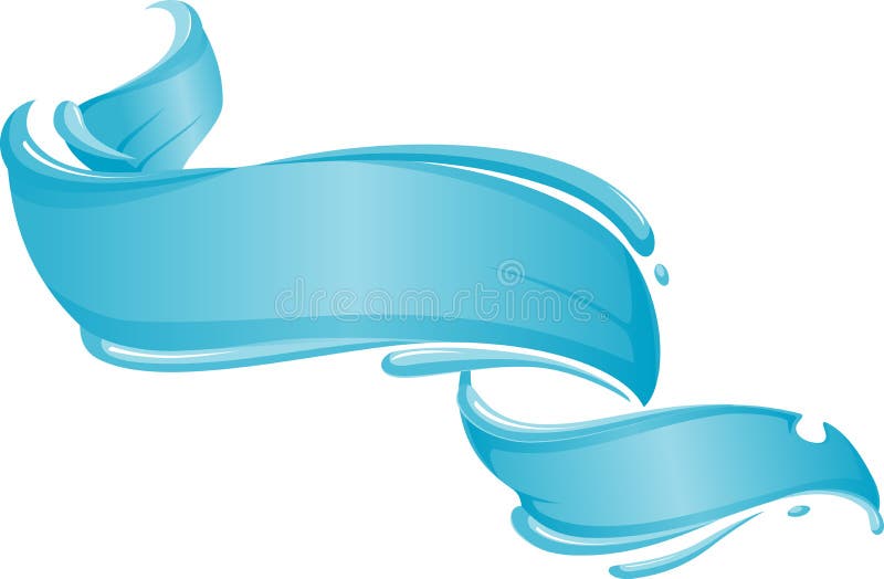 Water Banner Label Cascade stock vector. Illustration of water - 239556803