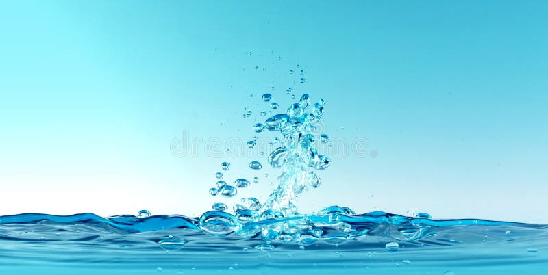 Abstract Water Bubble Drops Splash. Blue Color Nature Background Stock ...