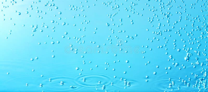 Abstract Water Bubble Drops Splash. Blue Color Nature Background Stock ...