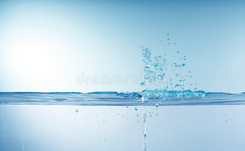 Abstract Water Bubble Drops Splash. Blue Color Nature Background Stock ...