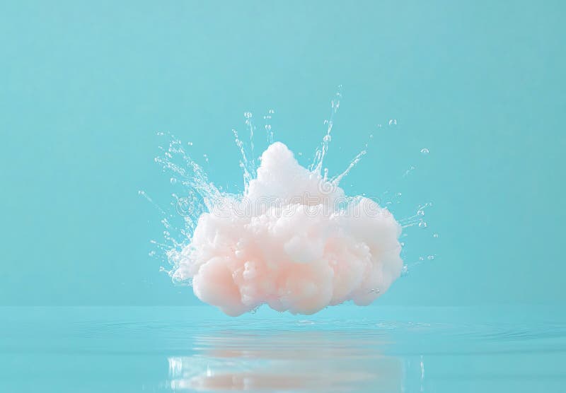 Abstract Water Bubble Explosion in Pastel Blue Stock Illustration ...