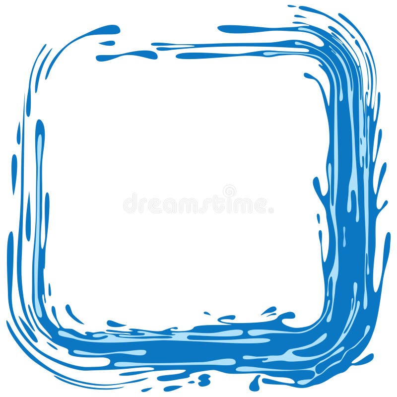 Abstract Water Color Grungy Border Vector Frame Royalty Free Stock ...
