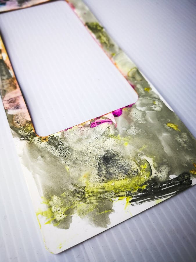 Abstract Water Colour in the Frame Shape Isolated on White Background ...