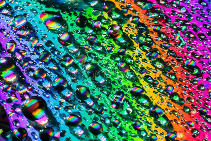Abstract Water Drop on Cd Rainbow Stock Photo - Image of light, closeup ...