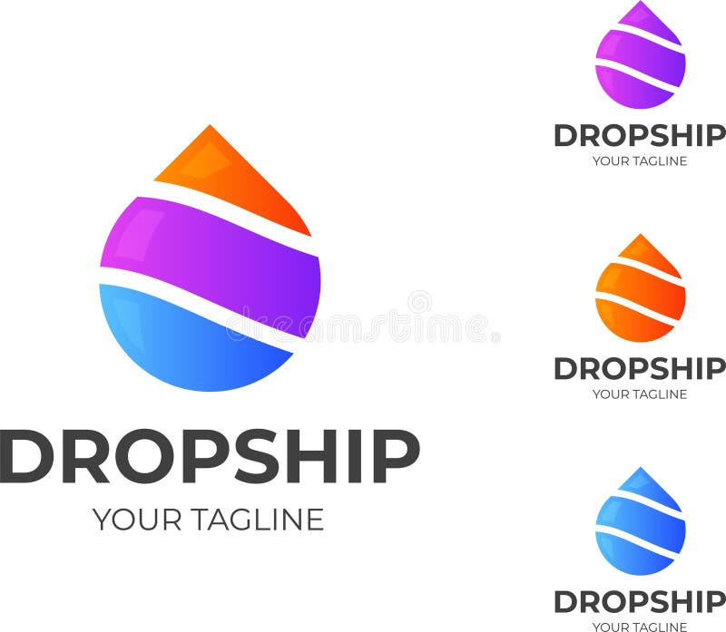 Abstract Water Drop Logo Design with Stripes Stock Vector ...