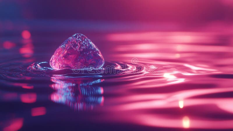 Abstract Water Drop with Pink and Purple Neon Glow Stock Illustration ...
