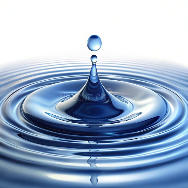 Abstract Water Drop with Ripple Effect Stock Illustration ...