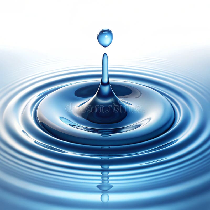 Abstract Water Drop with Ripple Effect Stock Illustration ...