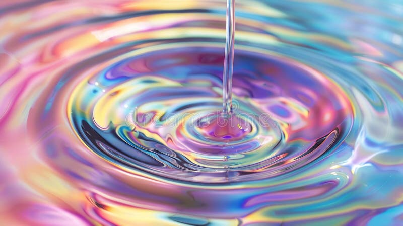 Abstract Water Drop Ripples with Iridescent Colors Stock Illustration ...