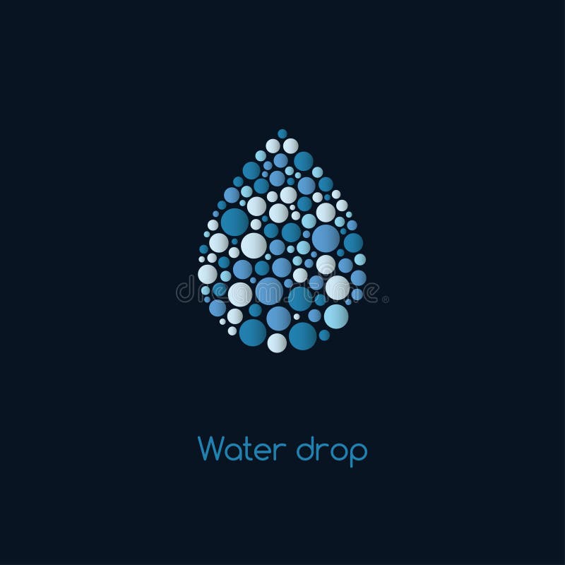 Abstract Water Drop. Shape of Dots of Different Sizes Stock Vector ...
