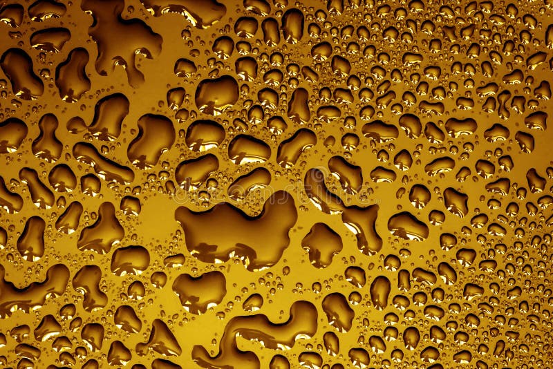 The Abstract Water Drop on Surface of Shiny Luxury Gold Stock Photo ...