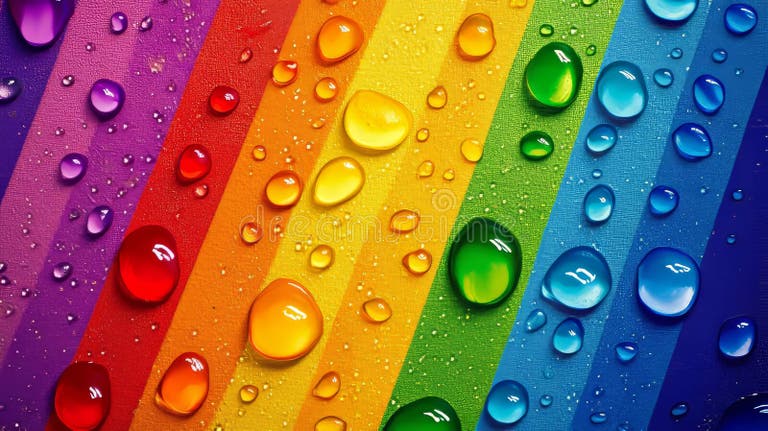 Abstract Water Droplet Design with a Geometric Rainbow Pattern Stock ...