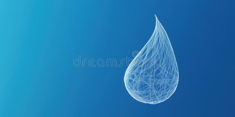 Abstract Water Droplet Design with Intricate Lines and Blue Gradient ...