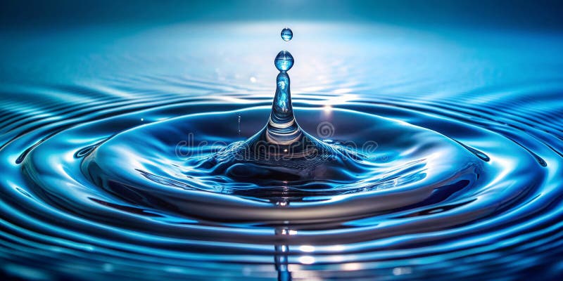 Abstract Water Droplet Exploding in Waves AI-Created Content Stock ...
