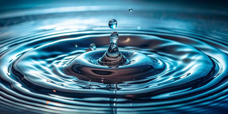 Abstract Water Droplet Exploding in Waves Generative by AI Stock ...