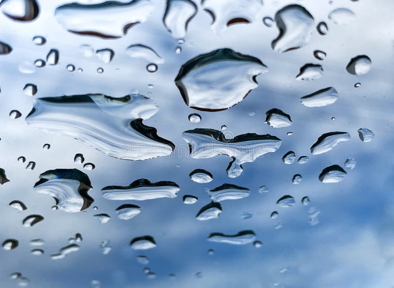 The Abstract Water Droplets on a Glass Surface Stock Photo - Image of ...
