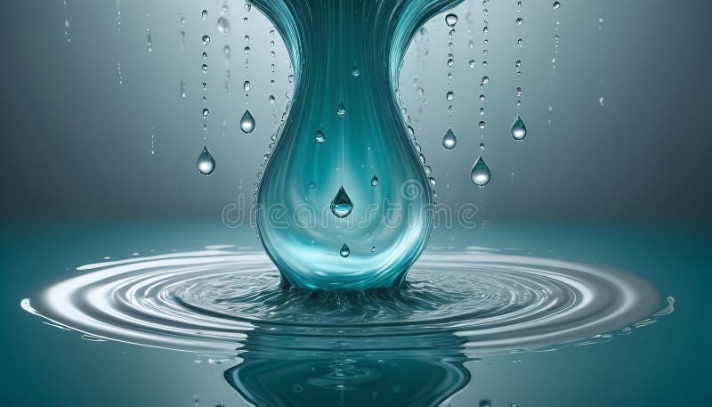 Abstract Water Drops Background with Flowing Big Drop Stock ...