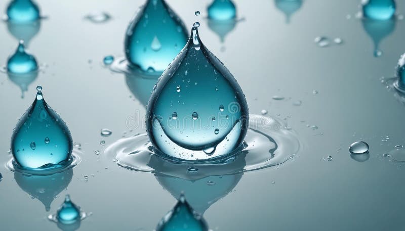 Abstract Water Drops Background with Flowing Big Drop Stock ...