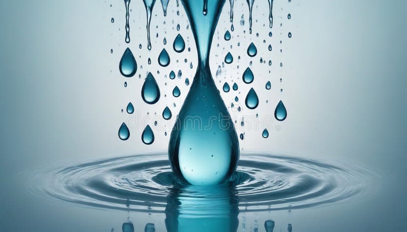 Abstract Water Drops Background with Flowing Big Drop Stock ...