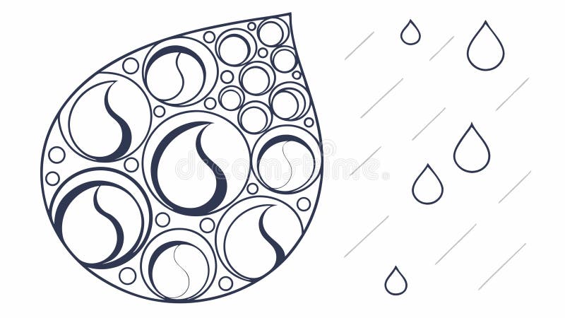 Abstract Water Drops and Patterns, Fluidity Design, Vector Design ...